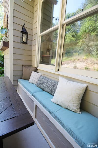 Easy DIY Outdoor Banquette/Bench - Deeply Southern Home