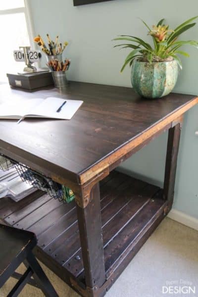 DIY Craft Table: Vintage Industrial Cart Inspired Craft Table - Deeply ...