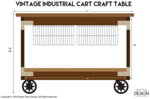 DIY Craft Table: Vintage Industrial Cart Inspired Craft Table - Deeply ...