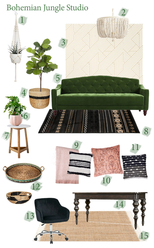 Bohemian Jungle Studio: One Room Challenge Reveal! - Deeply Southern Home