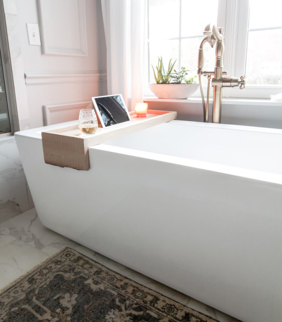 DIY Bathtub Tray with Reclaimed Wood
