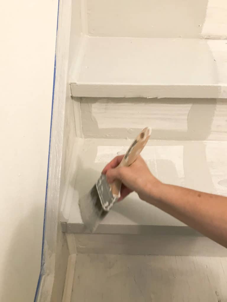 How to Paint Stairs and the Striped Staircase Makeover - Deeply ...