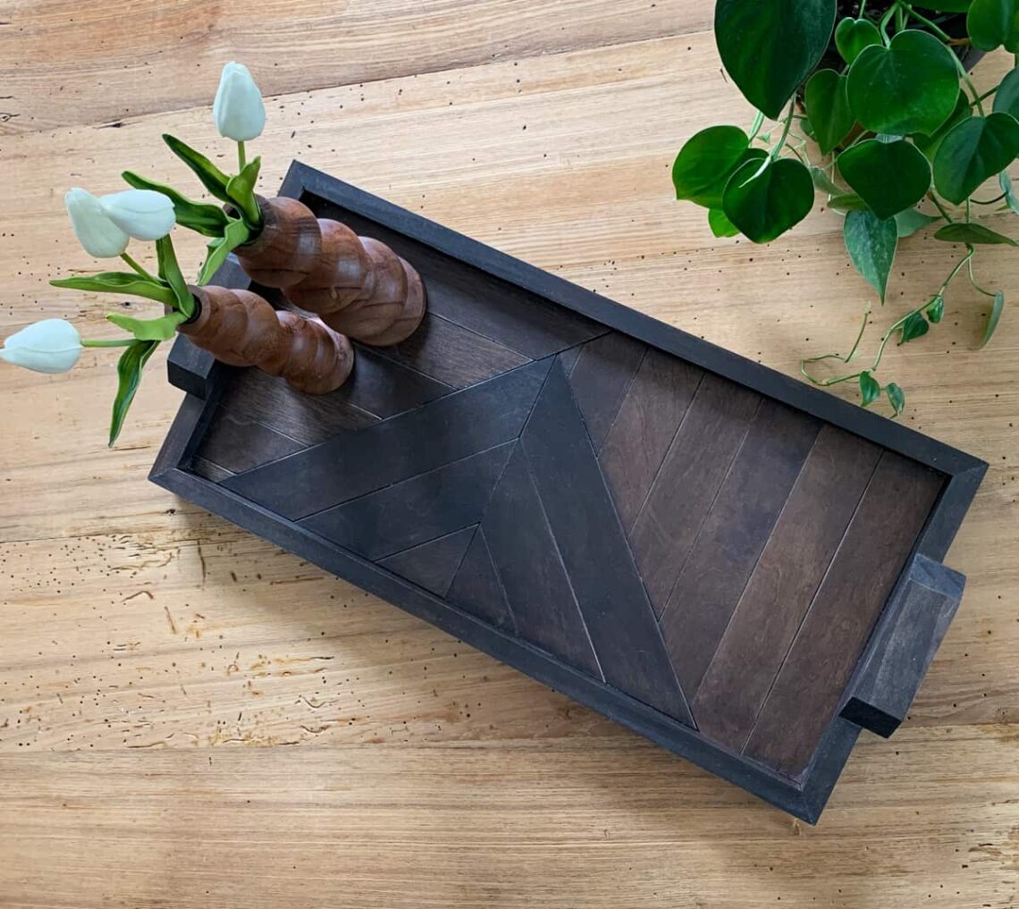 Easy Geometric Wood Serving Tray & Spring in the Kitchen - Deeply ...