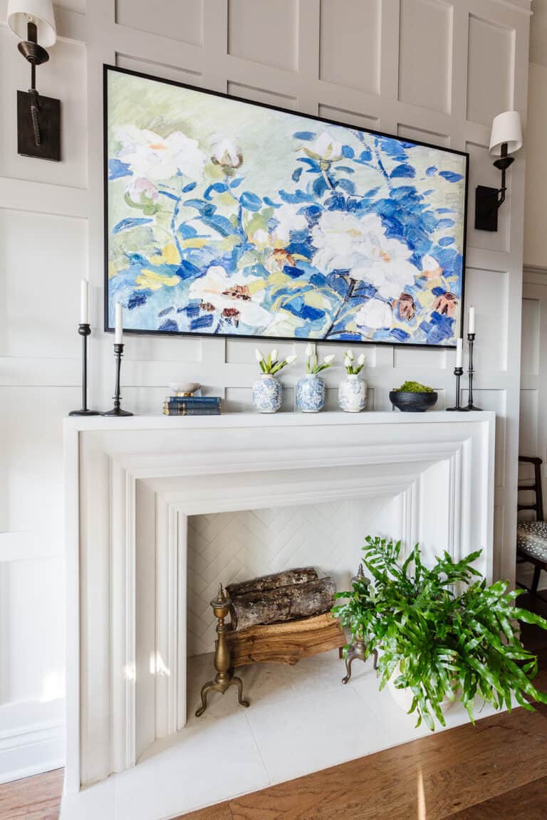 Narrow Mantel Spring Decor Ideas - Deeply Southern Home
