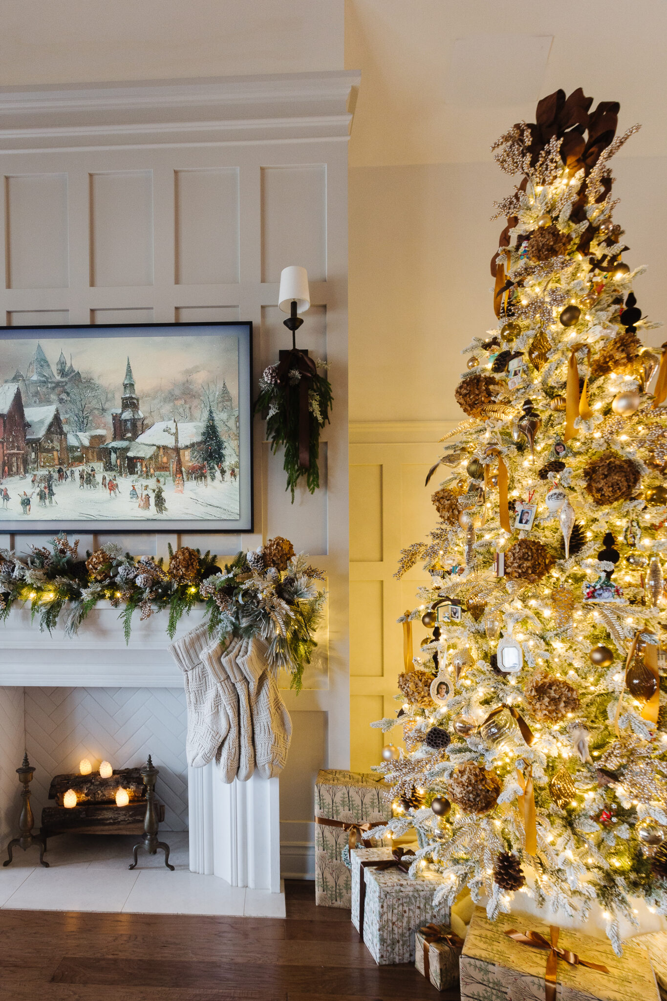 The warm glow of Christmas in brown and gold - Deeply Southern Home